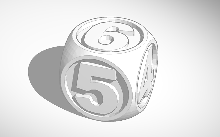 3D design Lesson: Die on the workplane result | Tinkercad