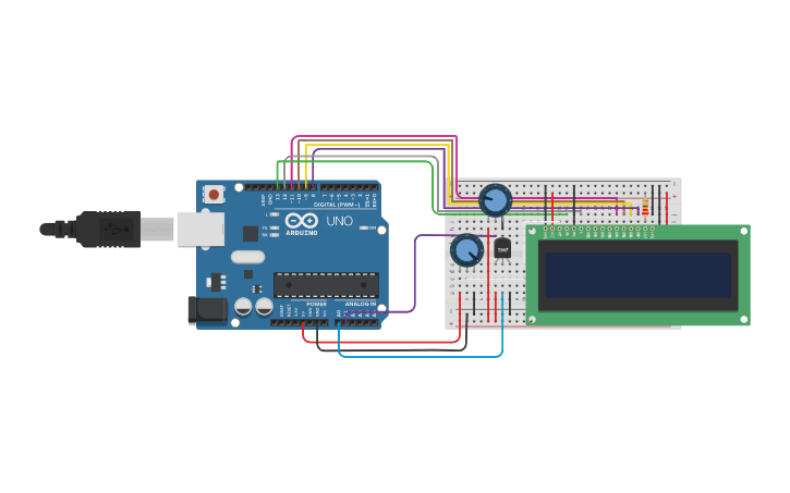 Circuit design Soil moisture and temperature & displaying it on lcd ...