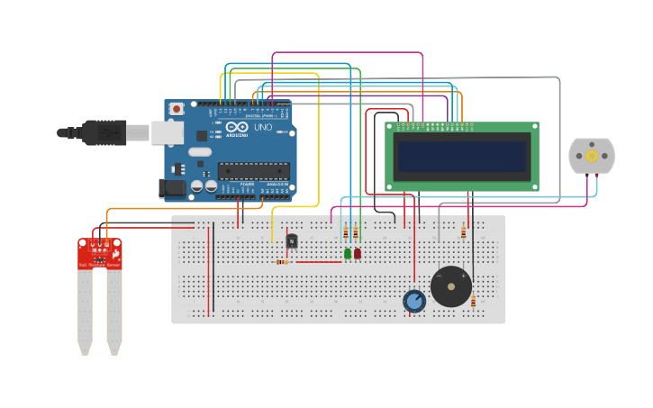 Circuit Design Automatic Plant Watering System Using Arduino Tinkercad