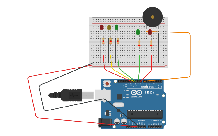 Circuit design BUZZER CURSO ARDUÍNO - Tinkercad