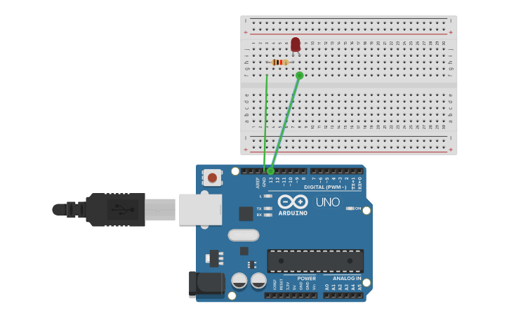 Circuit design Blink LED - Tinkercad