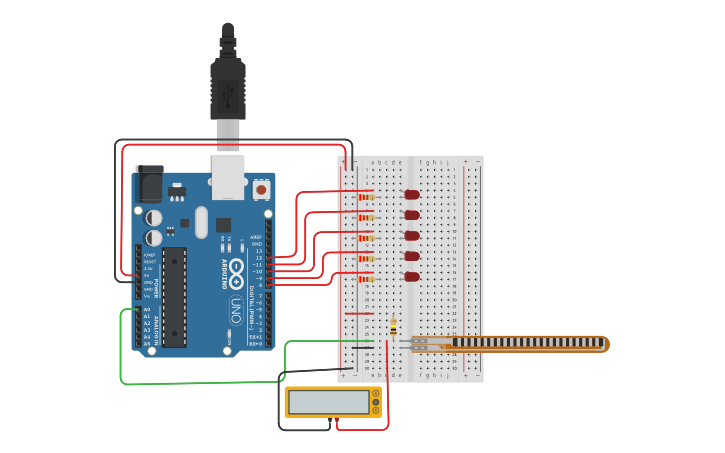 Circuit design Flex Sensor - Tinkercad