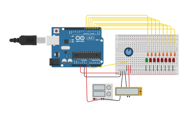 Circuit design ADC by AVR/Arduino - Tinkercad