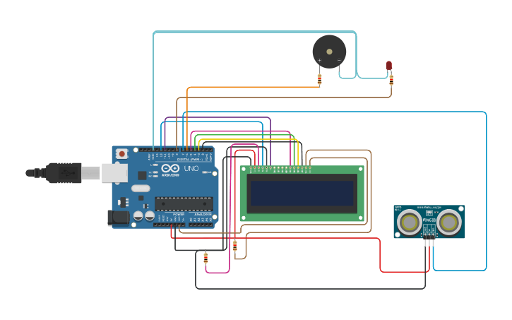 Circuit design Arduino #3 – Ultrasonic Sensor - Tinkercad