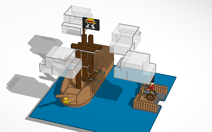 3D design Pirate ship - Tinkercad