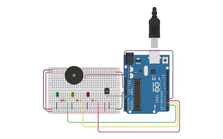 Circuit design TMP Sensor - Tinkercad