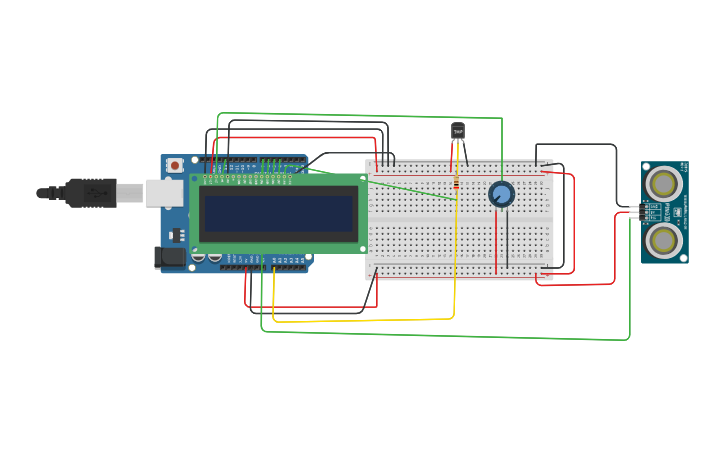 Circuit Design Distance Displaying Device Tinkercad