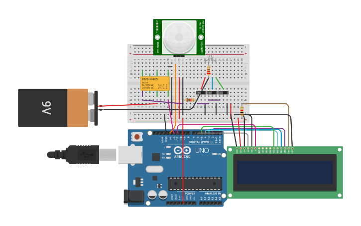 Circuit design Rele e interruptor deslizante - Tinkercad