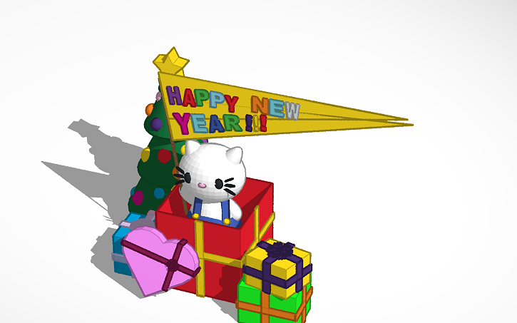 3D design Happy New Year!!! - Tinkercad