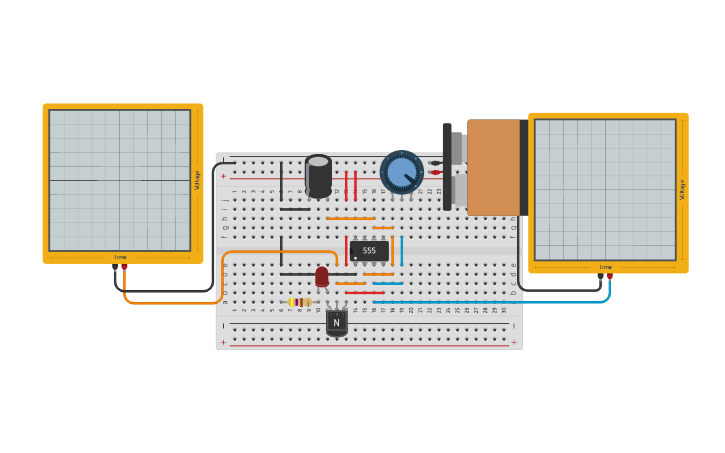 Circuit Design 555 Fading Blink Tinkercad