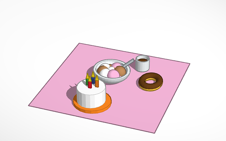 3D design dessert food project - Tinkercad
