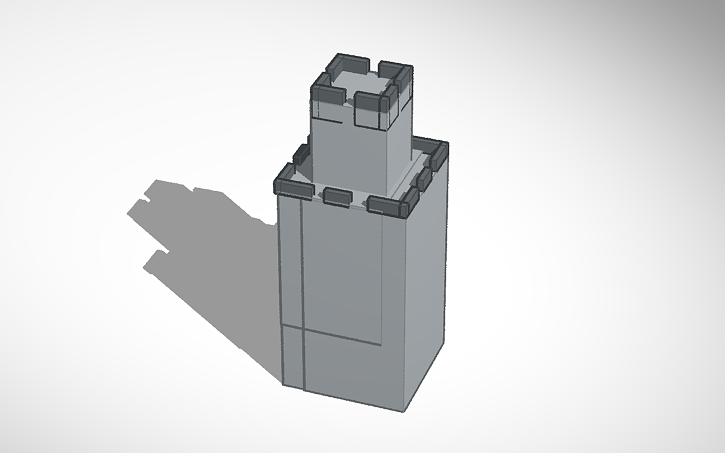 3D design castle tower - Tinkercad