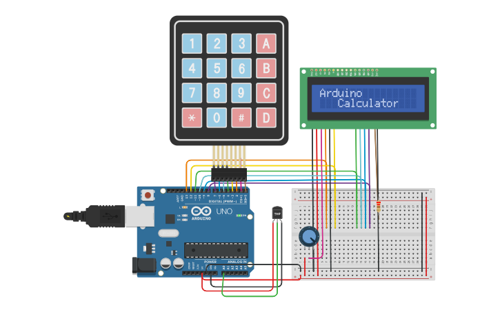 Circuit design Copy of Copy of Copy of Calculator-1: Keypad and LCD ...