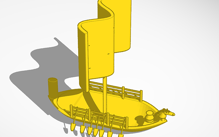3D design phoenician boat - Tinkercad