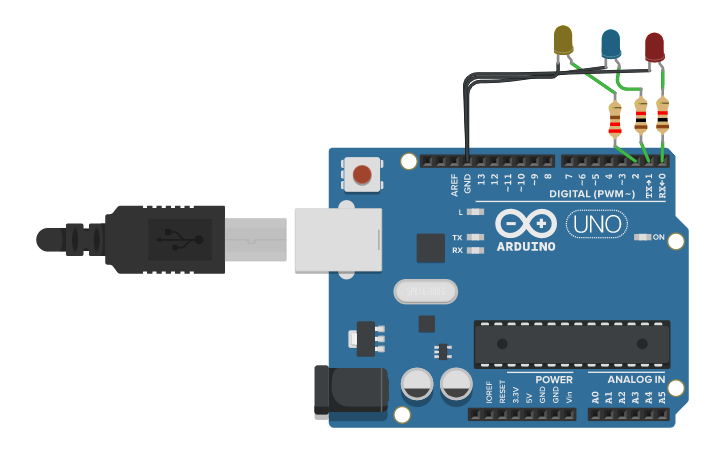 Circuit design Sentencia For - Tinkercad