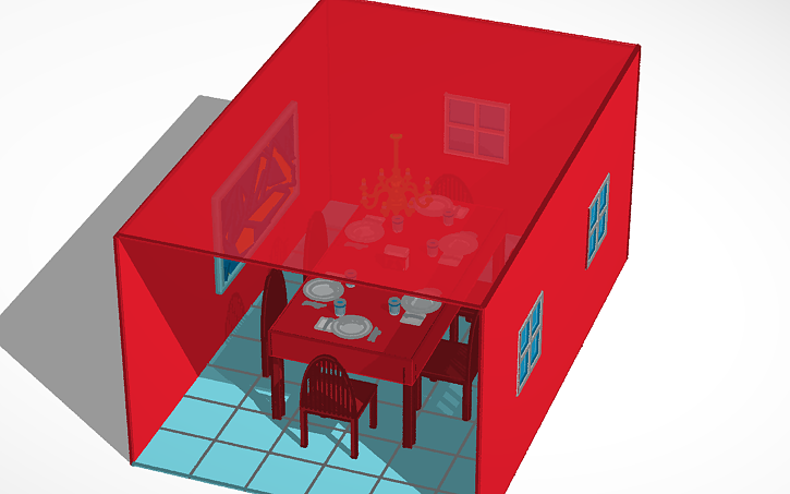 3D design Dinner Table - Tinkercad