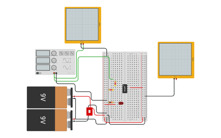 Circuit design Dual Supply Integrator - Tinkercad
