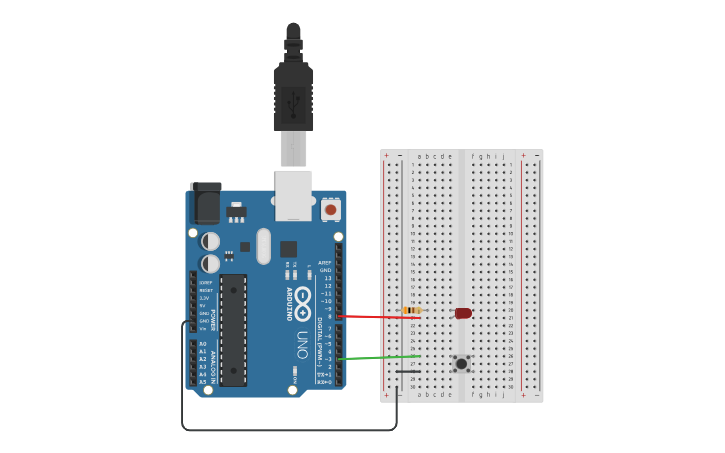 Circuit design External Interrupt Button - Tinkercad