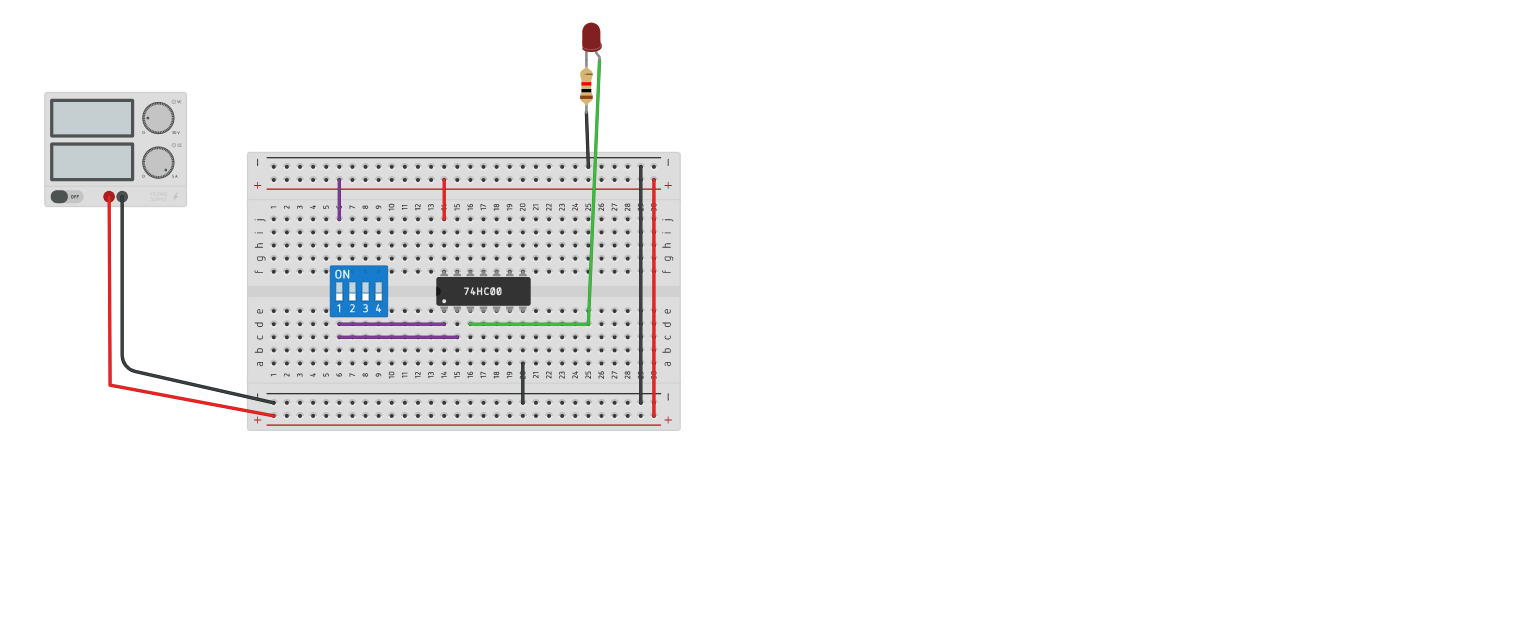 Circuit design NAND GATE | Tinkercad