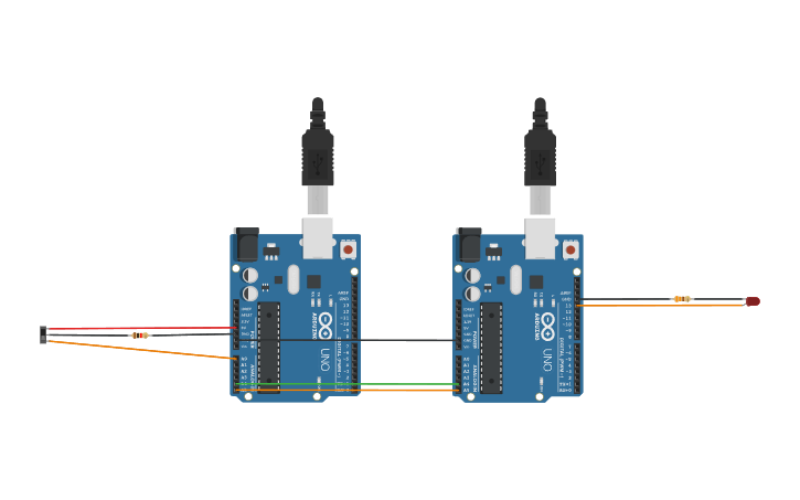 Circuit Design I2c Communication Between Two Arduino Tinkercad