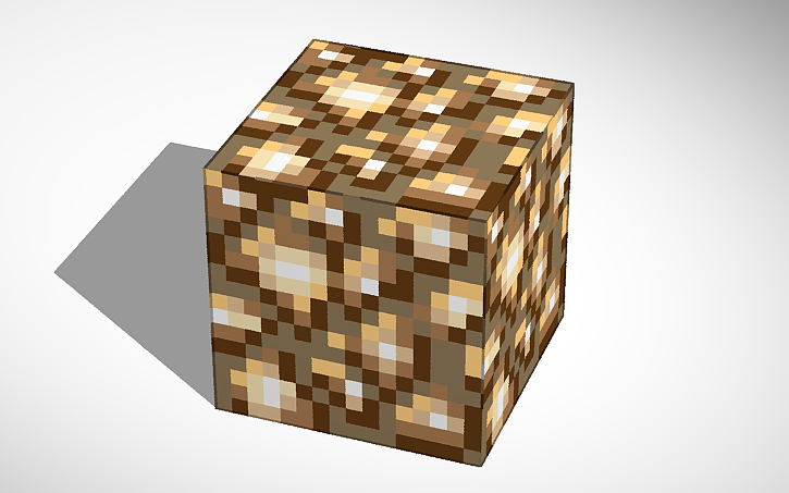 3d Design Glowstone Block Minecraft Tinkercad