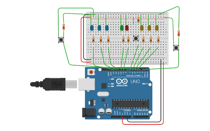 Circuit design pin-pong - Tinkercad