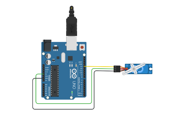 Circuit design Servo motor | Tinkercad
