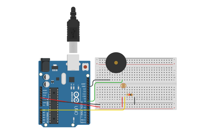 Circuit design Buzzer - Tinkercad