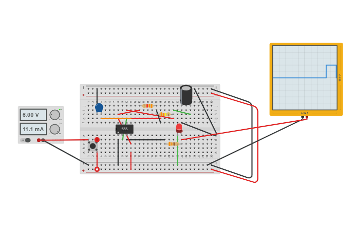 Circuit design Ne555 - Tinkercad