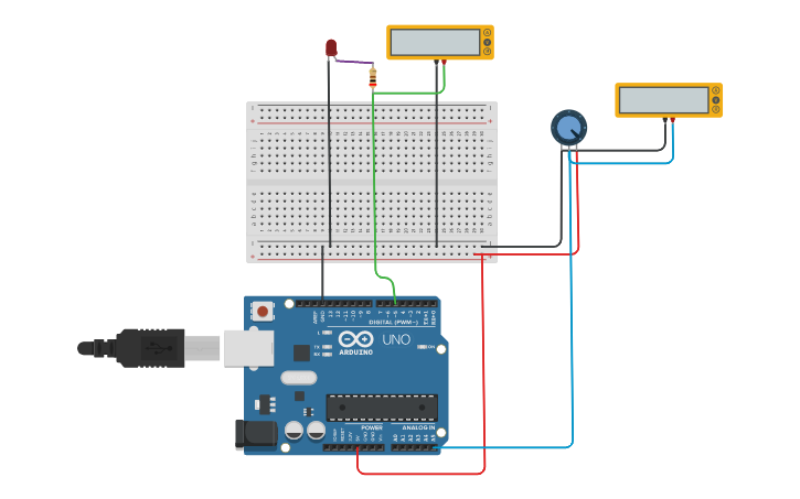 Circuit Design Analog Write Intro Example Tinkercad 5109