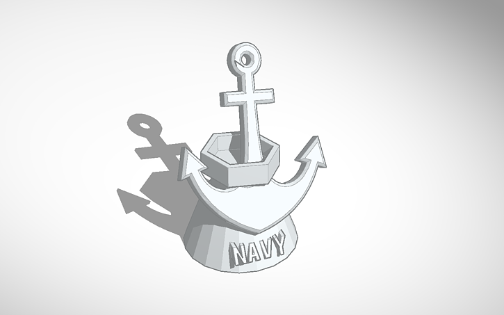 3D design Navy Game Piece - Tinkercad