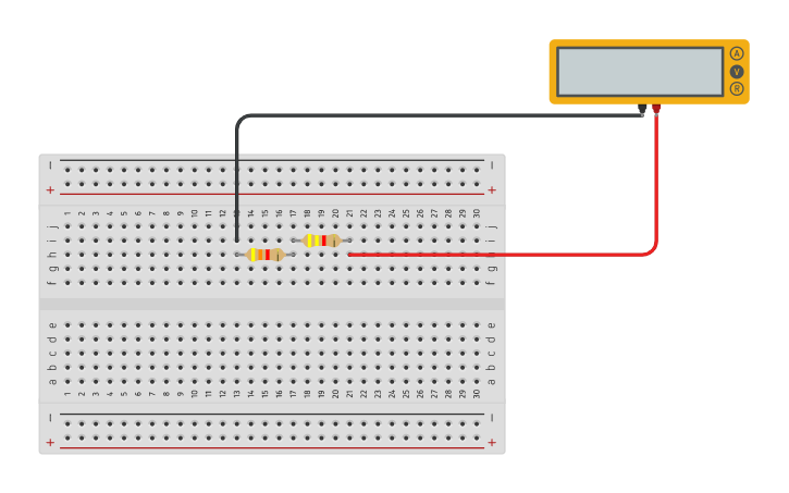 Circuit design Resistors in series | Tinkercad