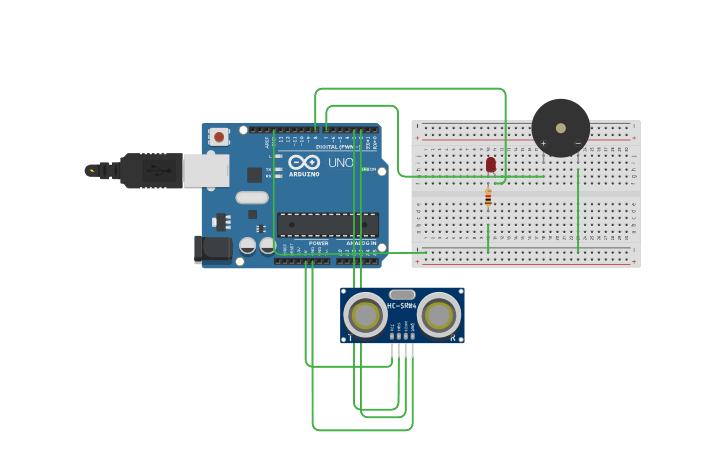 Circuit design Ultrasonic Sensor - Chumacog - Tinkercad