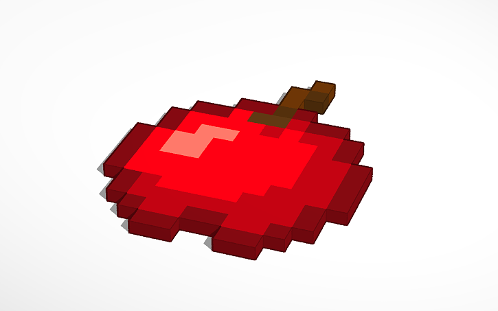 3D design Minecraft Apple - Tinkercad