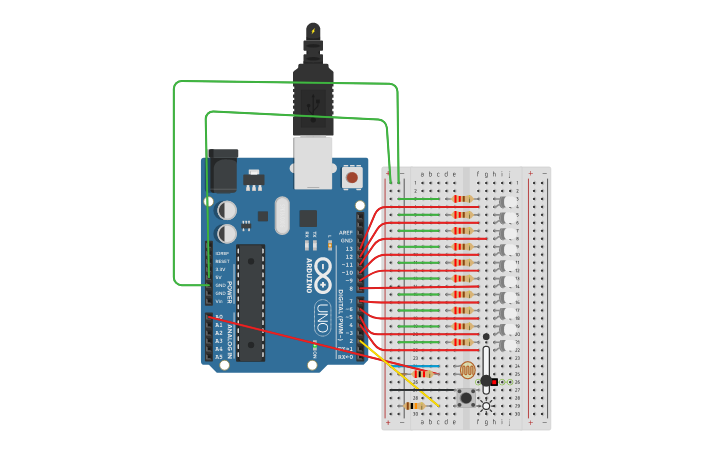 Circuit design Night Light | Tinkercad