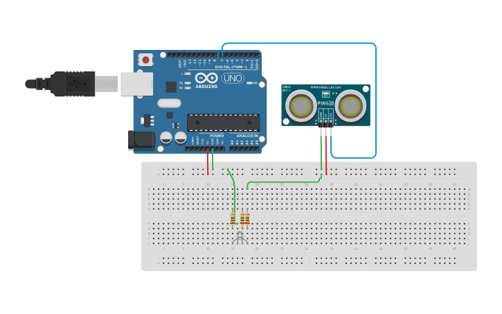 Circuit design Practica_5_Led y Puerto Sensor | Tinkercad