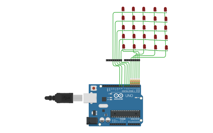 Circuit design LED Matrix - Tinkercad