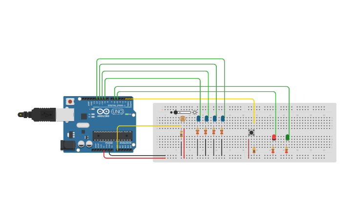 Circuit design Sensor LDR - Tinkercad
