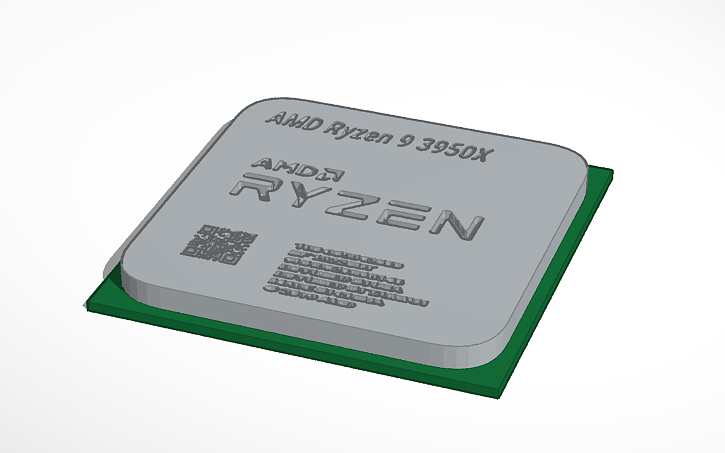 3D design AMD Ryzen 9 3950X - Tinkercad