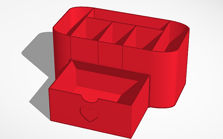 3D design makeup box - Tinkercad