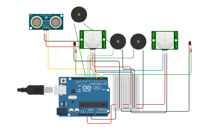 Circuit design Hareket Algılayıcı Alarm | Tinkercad