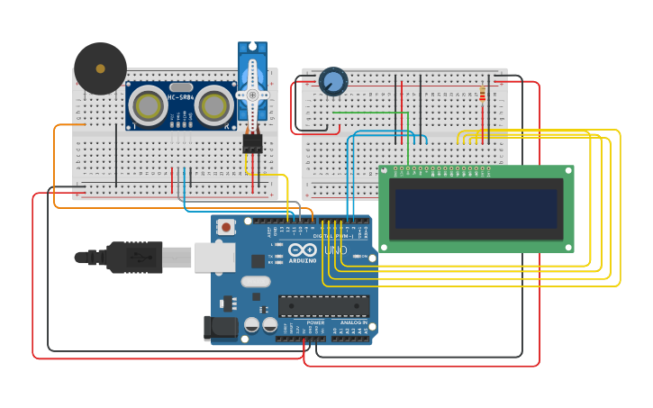 Circuit design Simple Radar Project by Fouad Mkahal - Tinkercad