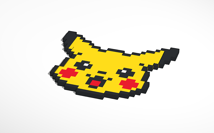 3D design Pikachu Pixel Art | Tinkercad