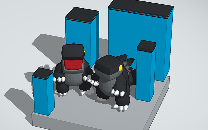 3D design Cute Godzilla Base form - Tinkercad