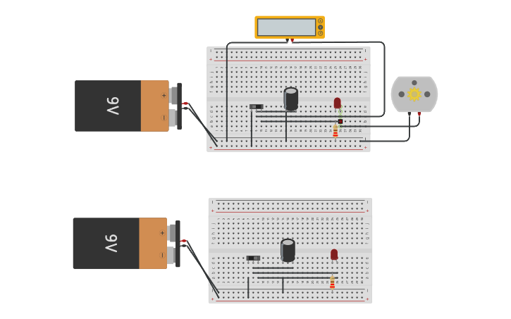 Circuit design Capacitor - Tinkercad