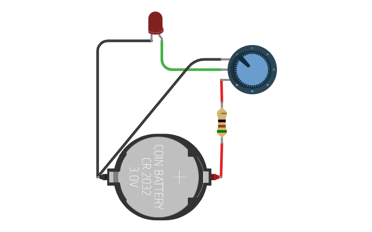 Circuit design TinkerCad examples: LED Dimmer - Tinkercad