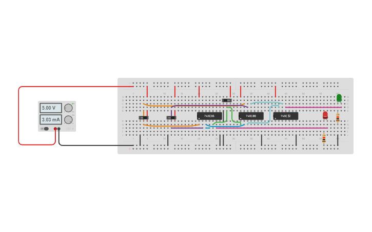 Circuit design full adder using basic gates - Tinkercad Circuit design full adder using basic gates - Tinkercad
