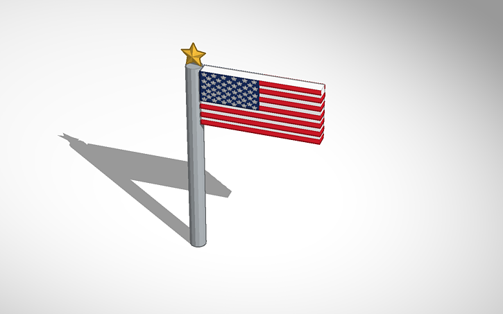 3d Design American Flag Tinkercad