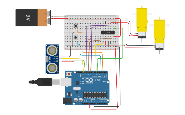 Circuit Design Arduino Follow Me Robot Tinkercad