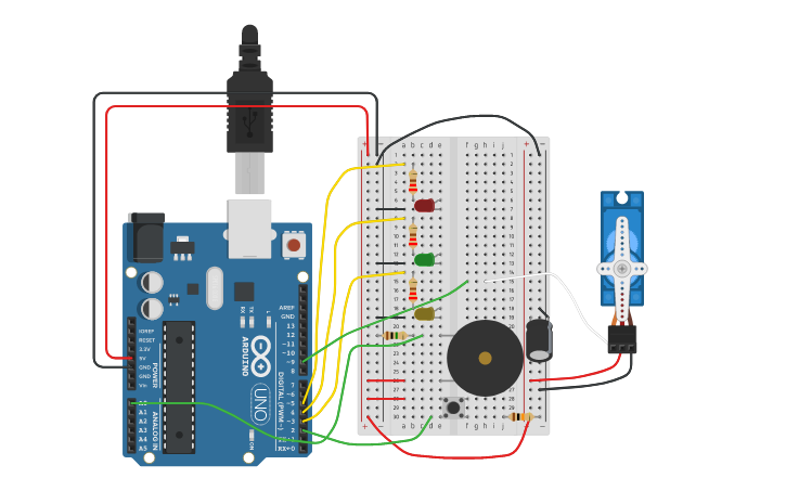 Circuit design Project 12 Knock Lock - Tinkercad